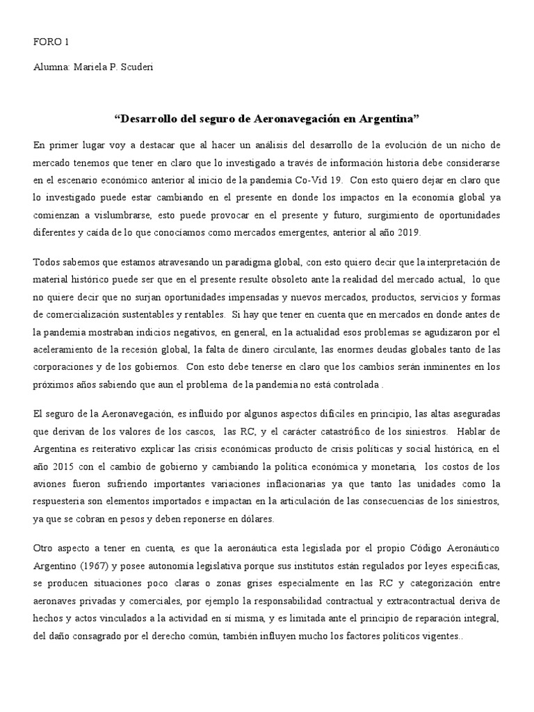 Foro 1 | PDF | Reaseguro | Economias