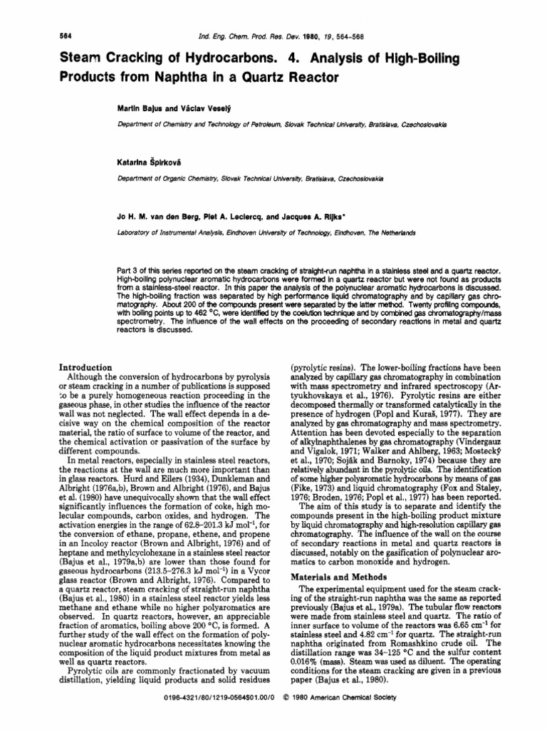 Ind. Eng. Chem. Prod. Res. Dev. 1980 - 19 - 564-568 | PDF ...