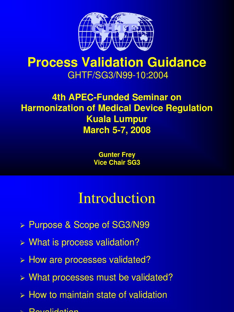 6 - APEC - SG3 - Process Validation Training KL 2008 - Gunter Frey | Download Free PDF ...
