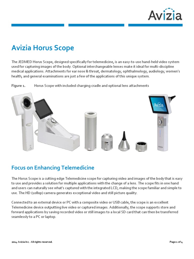 Avizia Horus Scope: Focus On Enhancing Telemedicine | PDF | Usb ...
