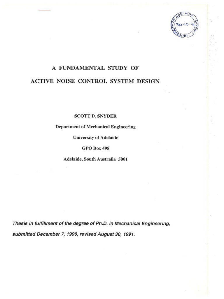 Active Noise Control System Design Fundamentals | PDF | Loudspeaker | Sound