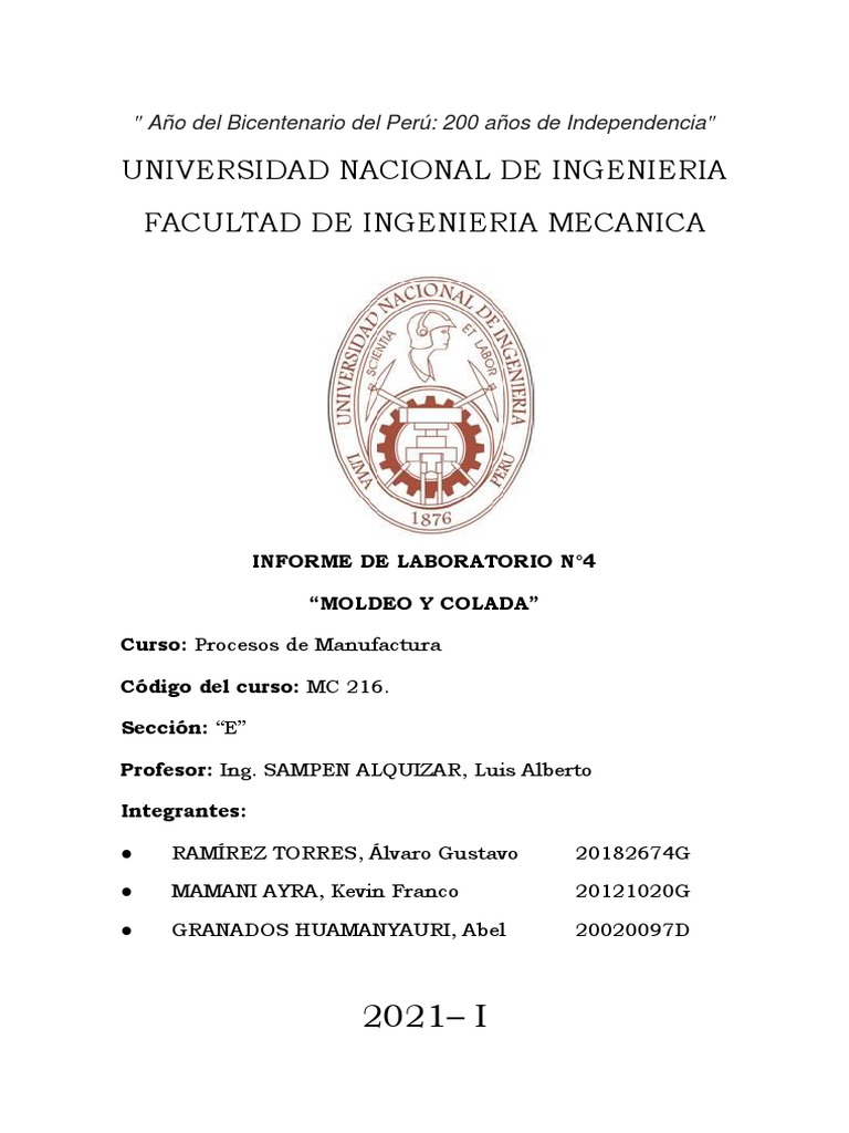 Moldeo y Colada | PDF | Fundición (metalurgia) | Aluminio