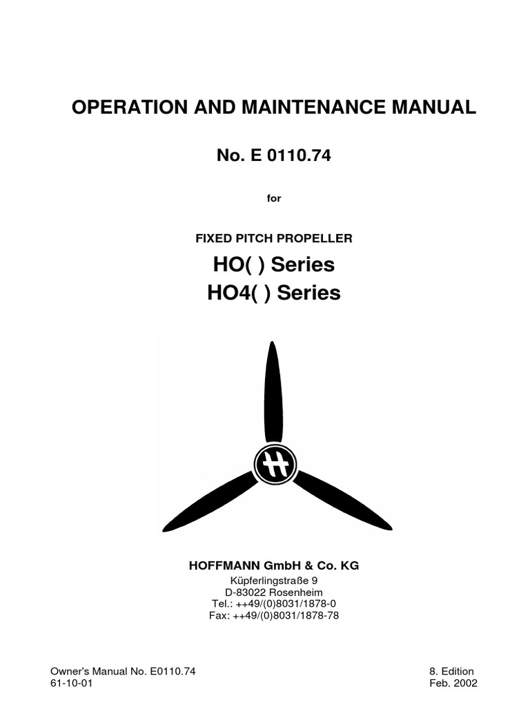 Manual Hoffman Propeller | PDF | Propeller | Composite Material