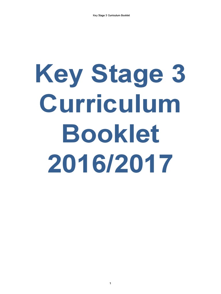 Key Stage 3 Curriculum Booklet | PDF | Area | Geometry