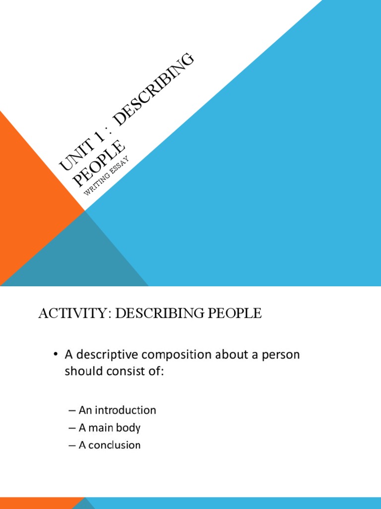Unit 1: Describing People: Writing Essay | PDF