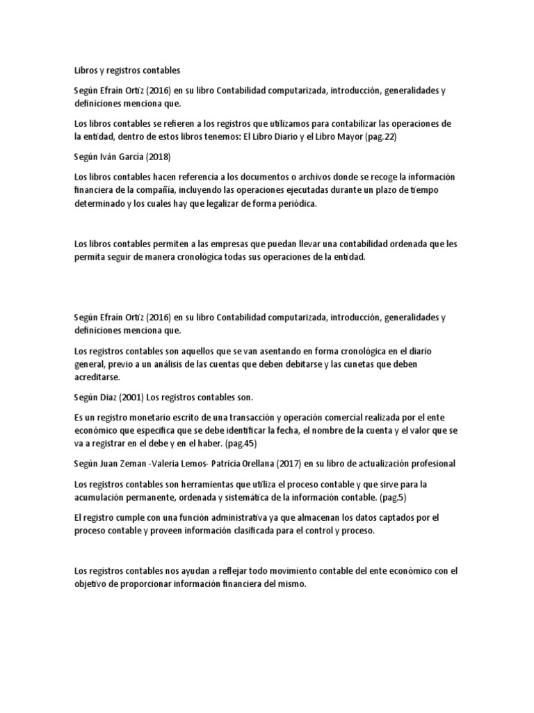 Libros y Registros Contables Esenciales | PDF | Negocios | Finanzas y ...