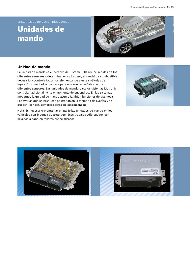 UNIDAD DE MANDO SENSORES Y ACTUADORES - Archivo | PDF | Acelerador ...