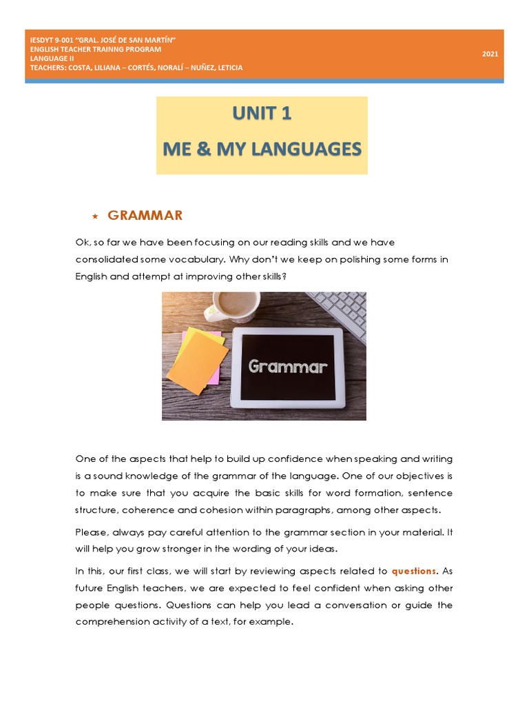 English Grammar and Question Formation Guide | PDF | Question | English ...