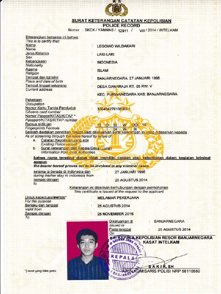 Contoh SKCK dan Format Terkini 2025 | PDF