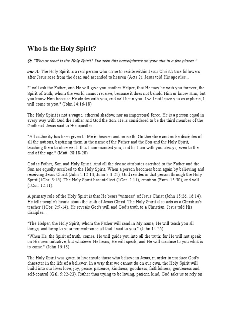 Understanding the Holy Spirit's Role | PDF | God The Father | Holy Spirit