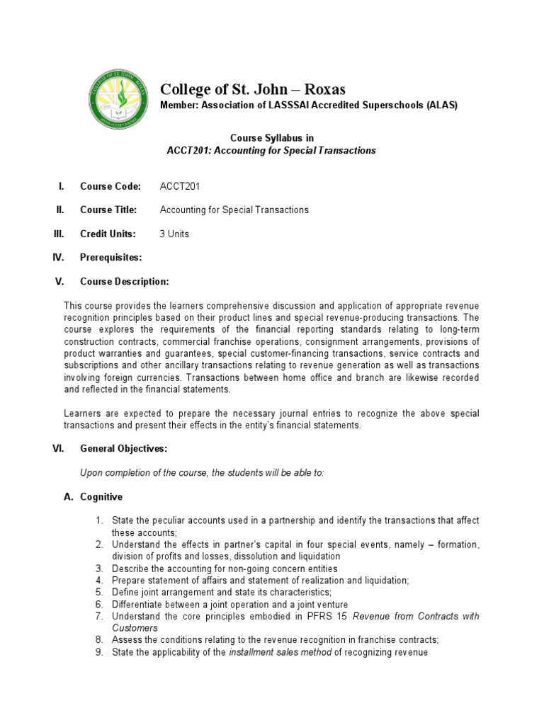 College of St. John - Roxas: Member: Association of LASSSAI Accredited ...