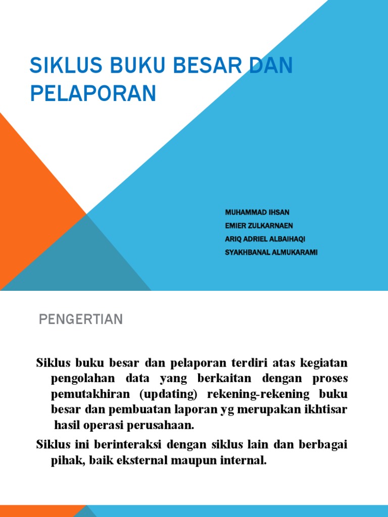 Siklus Buku Besar Dan Pelaporan: Muhammad Ihsan Emier Zulkarnaen Ariq Adriel Albaihaqi ...