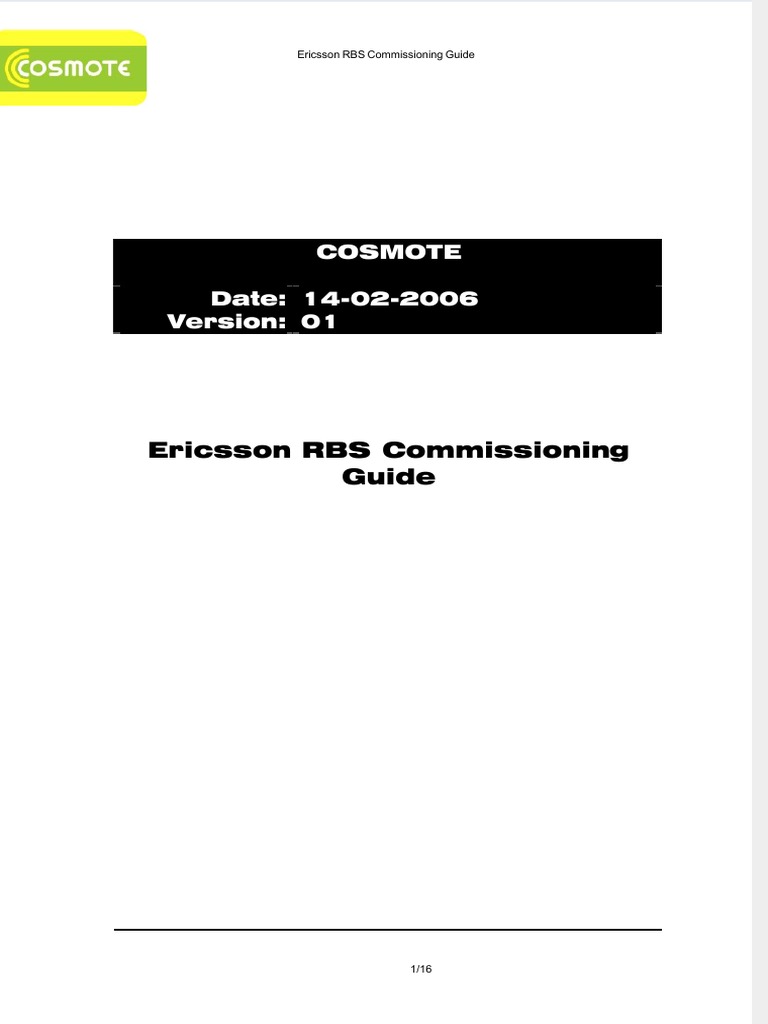 Ericsson RBS Commissioning | PDF | Power Supply | Electrical Engineering