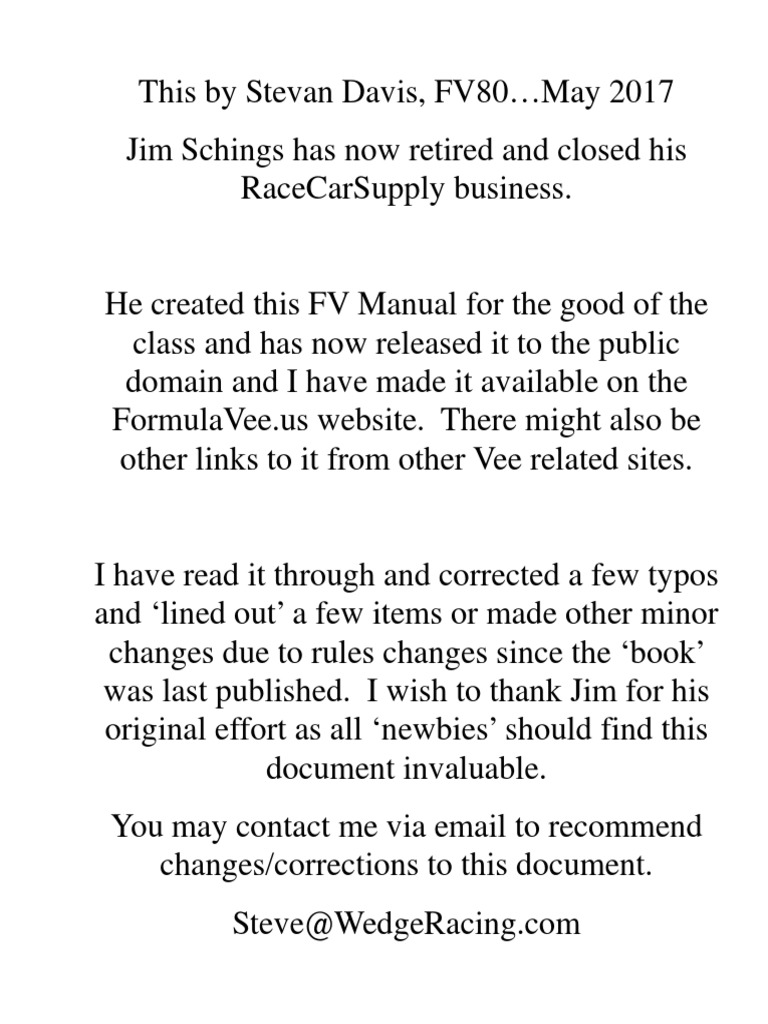 Getting Started in Formula Vee | Download Free PDF | Horsepower ...