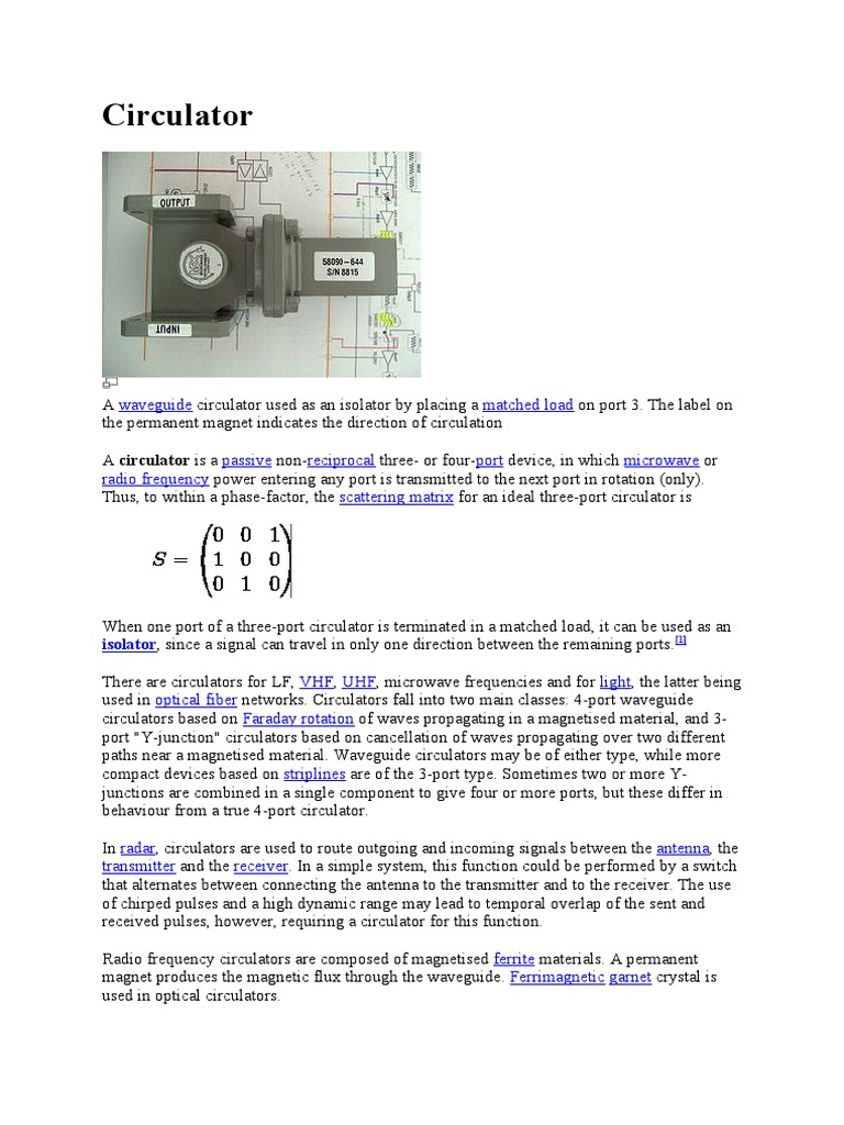 Circulator: Waveguide Matched Load | PDF | Electrical Engineering ...
