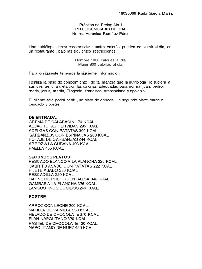 Practica de Prolog | PDF | Alimentos | Cocina