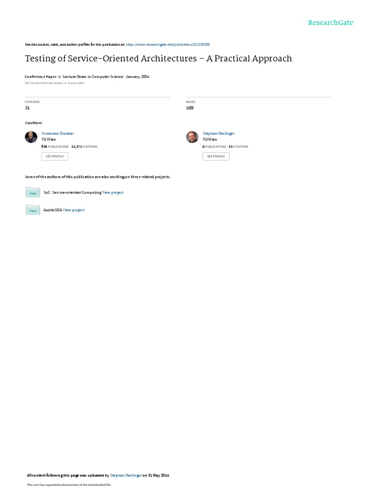 Testing of Service-Oriented Architectures - A Practical Approach | PDF ...