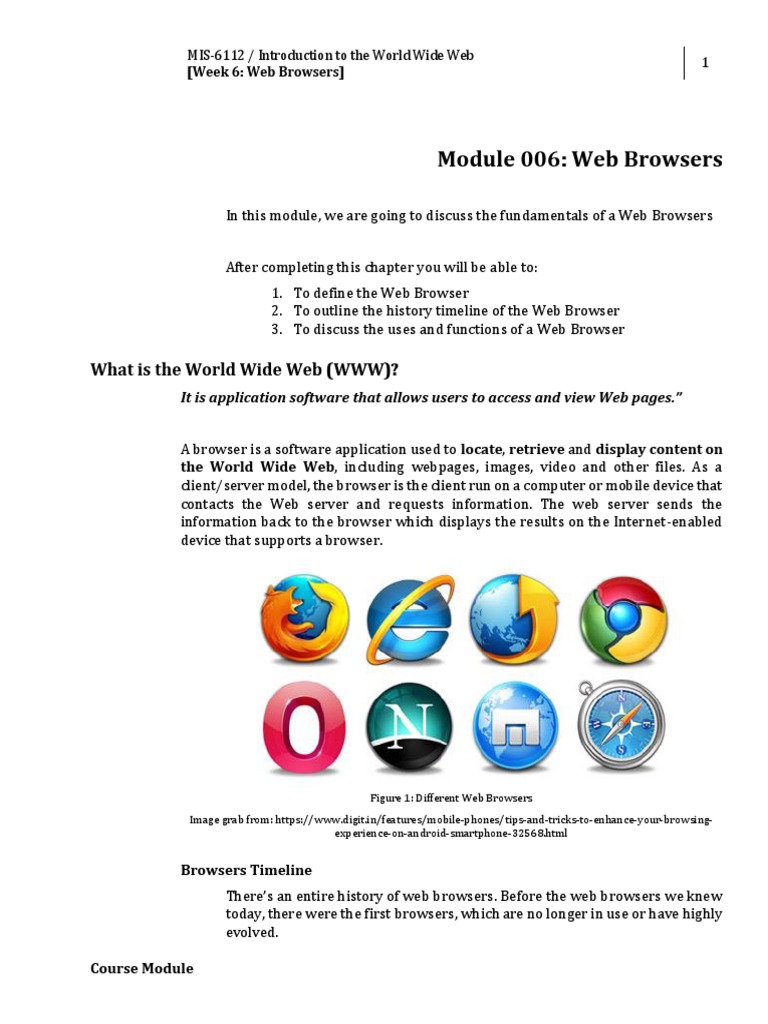 Module 006: Web Browsers: What Is The World Wide Web (WWW) ? | PDF ...