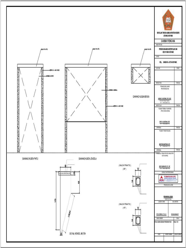 Rencana Kusen Gedung STAKN Kupang | PDF