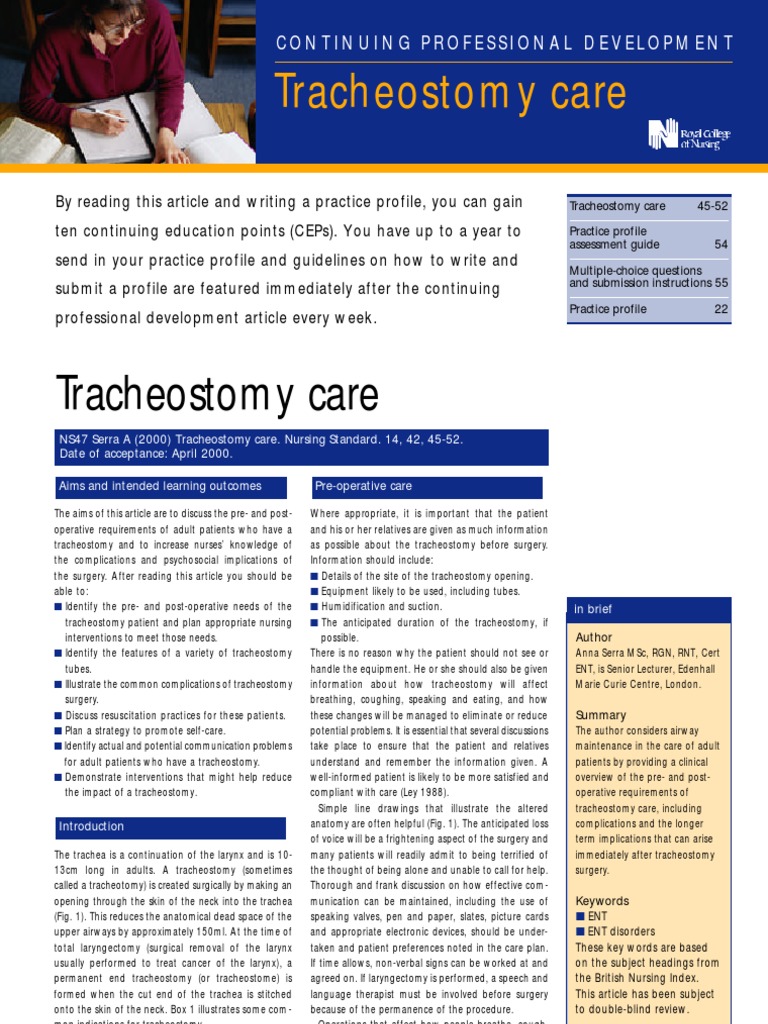 Tracheostomy Care | PDF