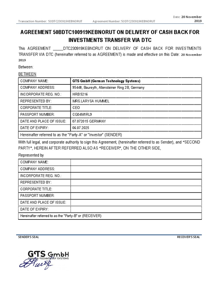 Ver 01 - 50B DTC - MRS - LARYSA HUMMEL - 45 50 TRANSFER VIA DTC-1 | PDF ...