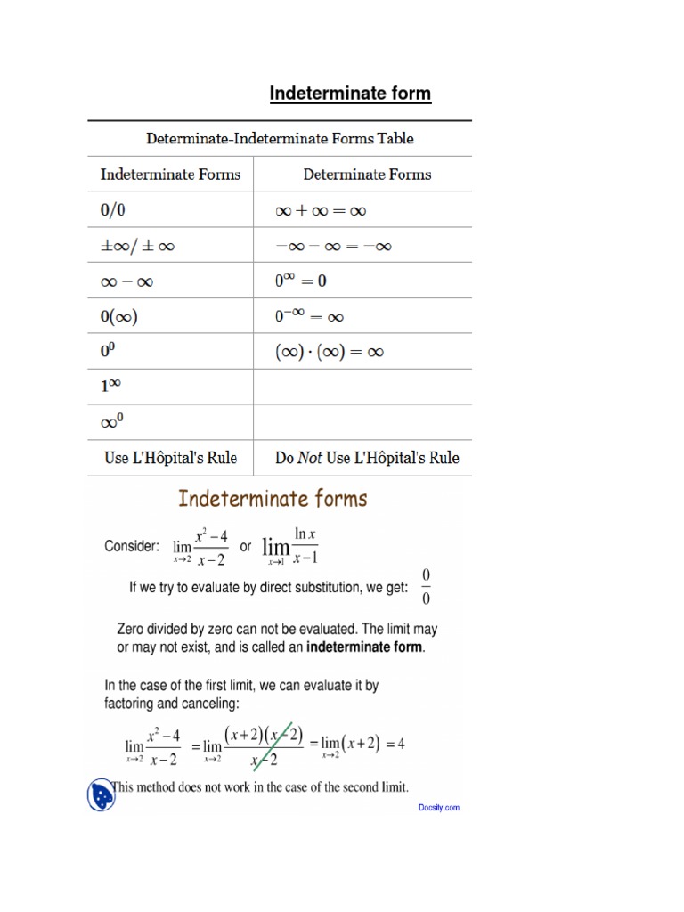 Indeterminate Form | PDF | Mathematical Structures | Teaching Mathematics