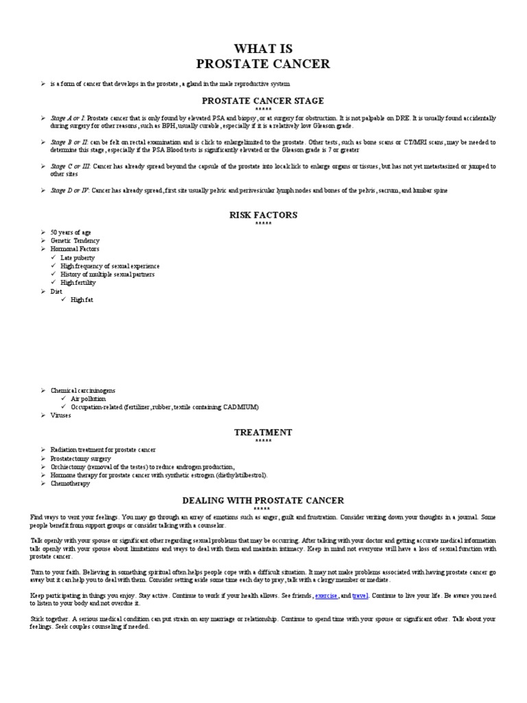 Brochure Prostate Cancer | PDF | Prostate Cancer | Prostate Specific ...