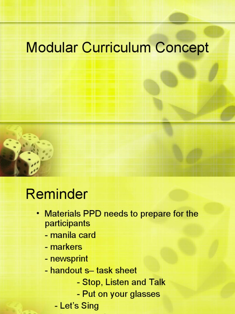 Modular Curriculum Concept | PDF | Communication | Learning