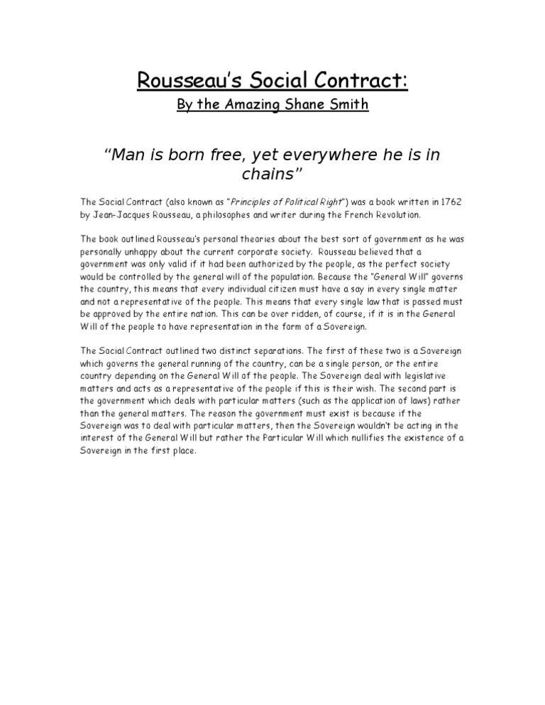 Rousseau-Social Contract | PDF | Politics | History