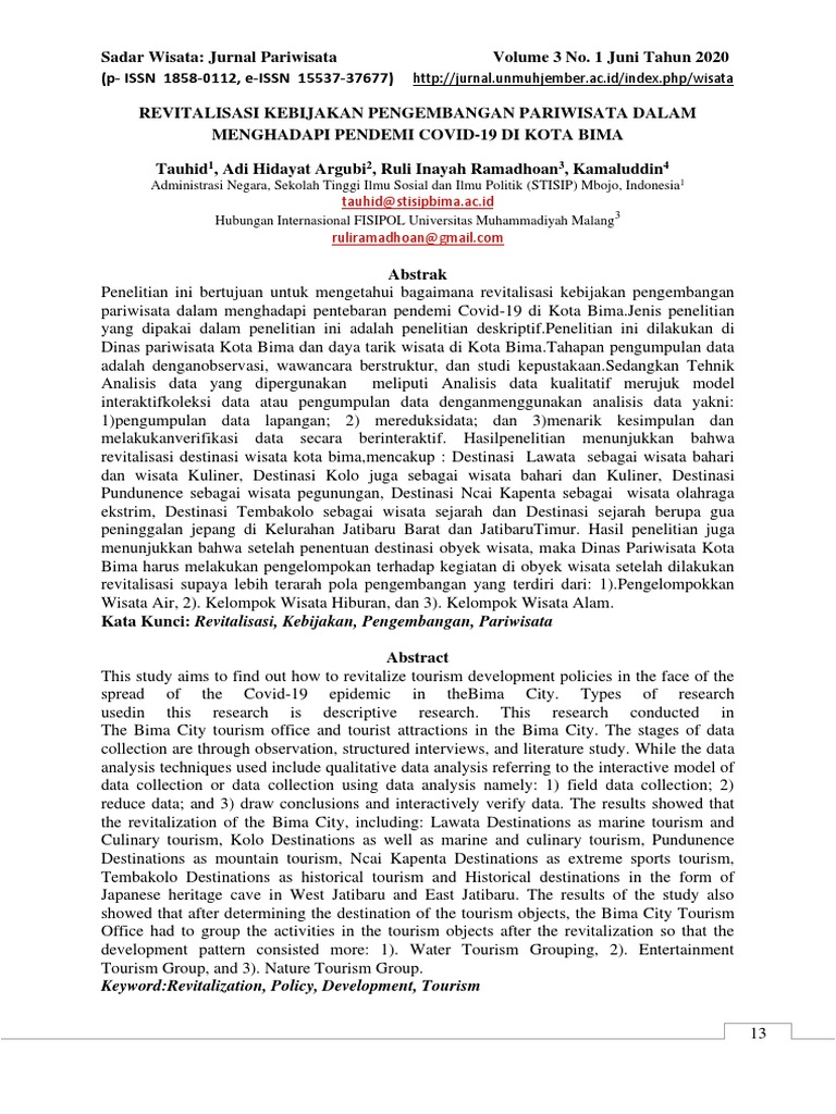Jurnal Pariwisata Bahari Cov | PDF | Perjalanan