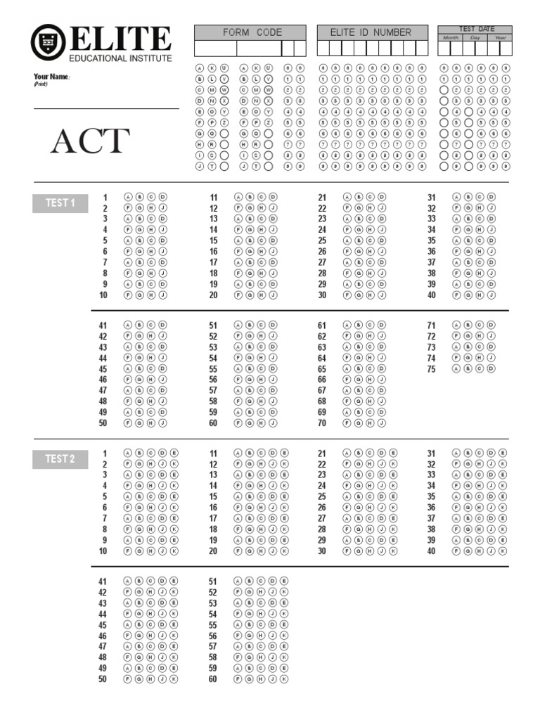 ACT Scantron | PDF | Foreign Language Studies