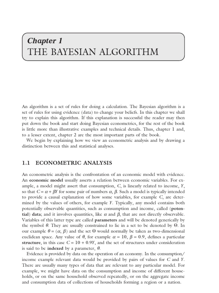 Lancaster - Sample Chapter - Intro To Modern Bayesian Econometrics | PDF | Econometrics | Statistics