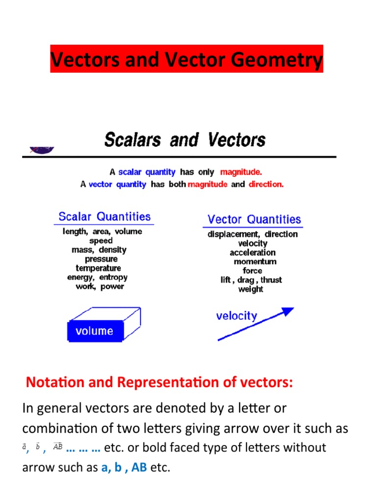 Vectors and Vector Geometry | Download Free PDF | Euclidean Vector | Linear Algebra