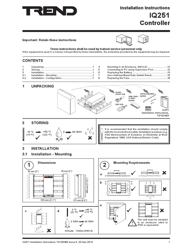 Installation Trend Iq251 | PDF | Mains Electricity | Switch