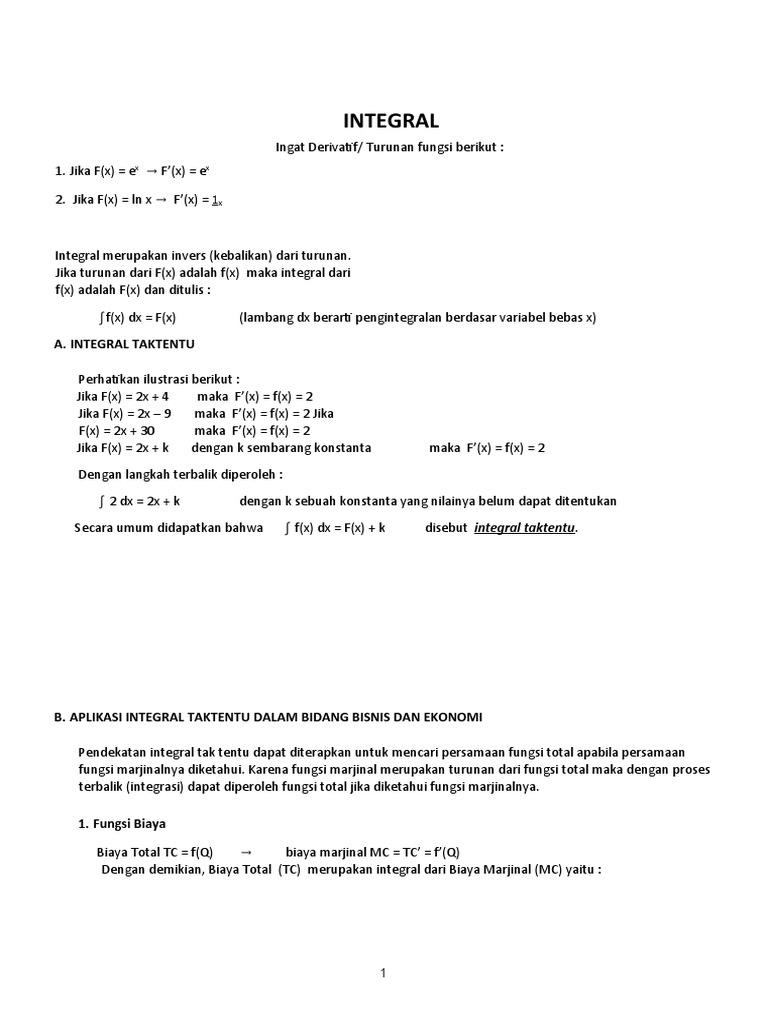 Matematika Ekonomi 2a | PDF