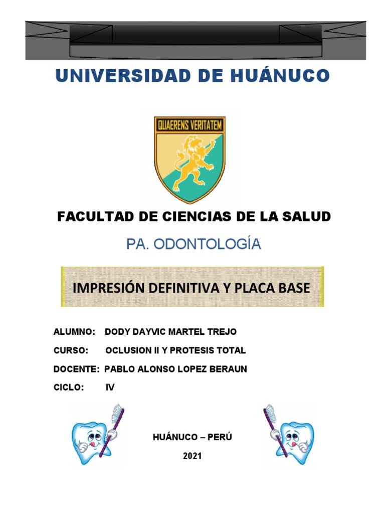 Impresión Definitiva en Prótesis Total | PDF | Dentadura postiza | Silicona