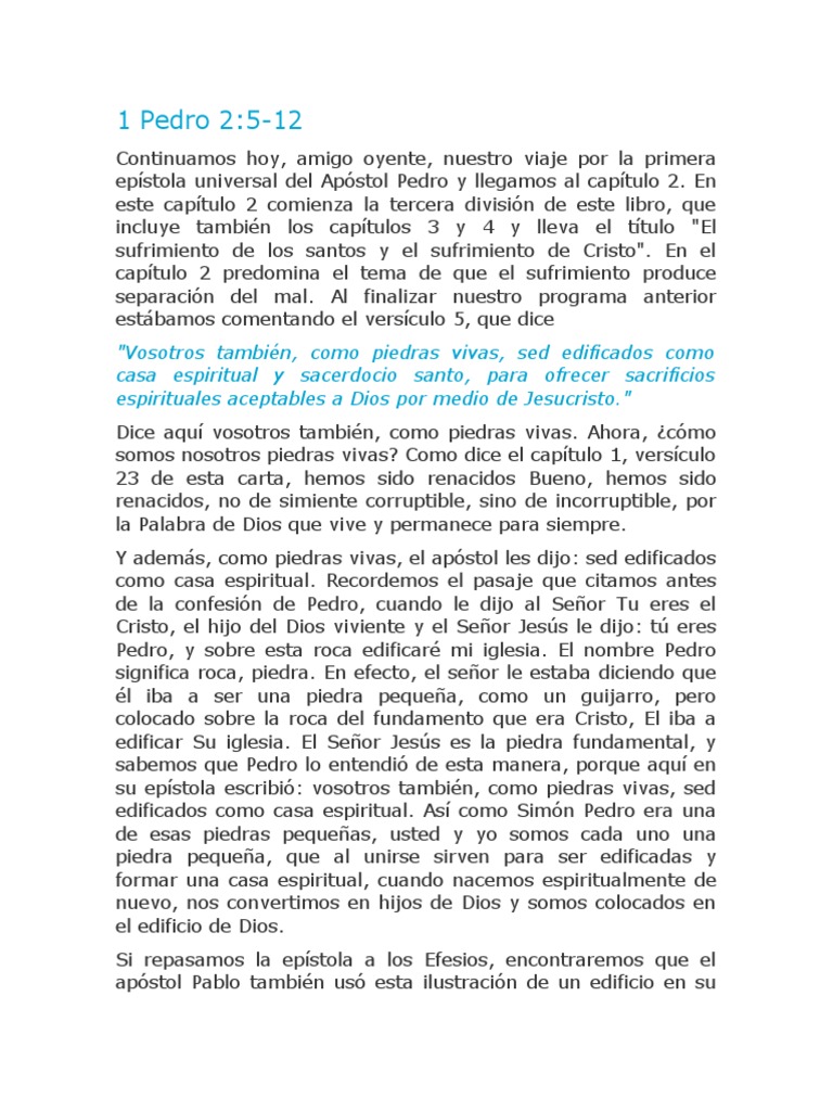 1 Pedro 2 | PDF | Sacerdote | San Pedro