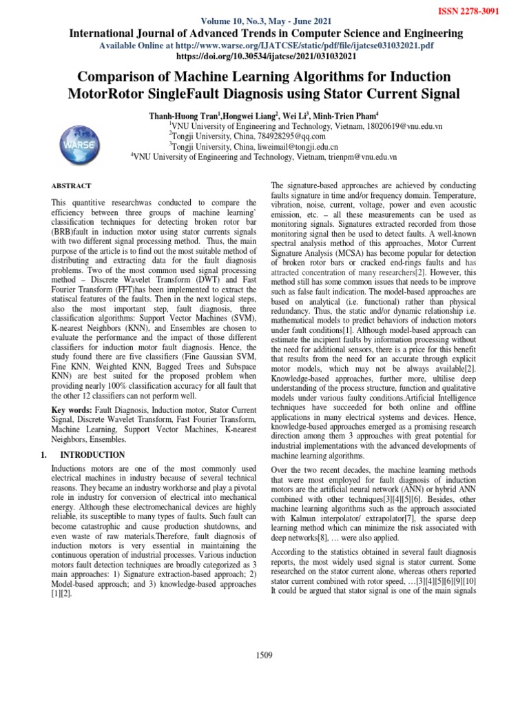 Induction Motor Fault Diagnosis | PDF | Support Vector Machine ...