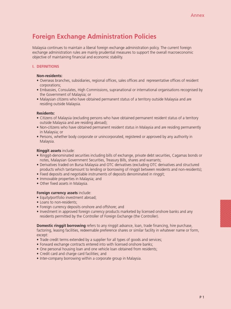 Malaysia's Foreign Exchange Policies Explained | PDF | Bonds (Finance ...