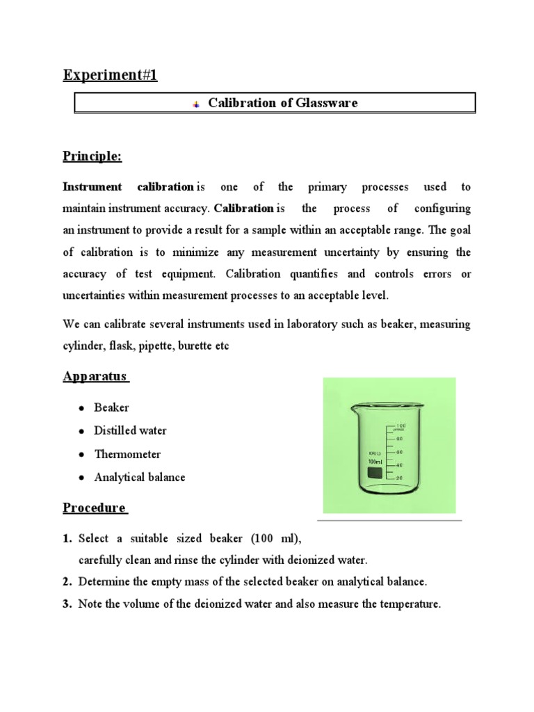 Calibrating Glassware for Accuracy | PDF | Calibration | Metrology