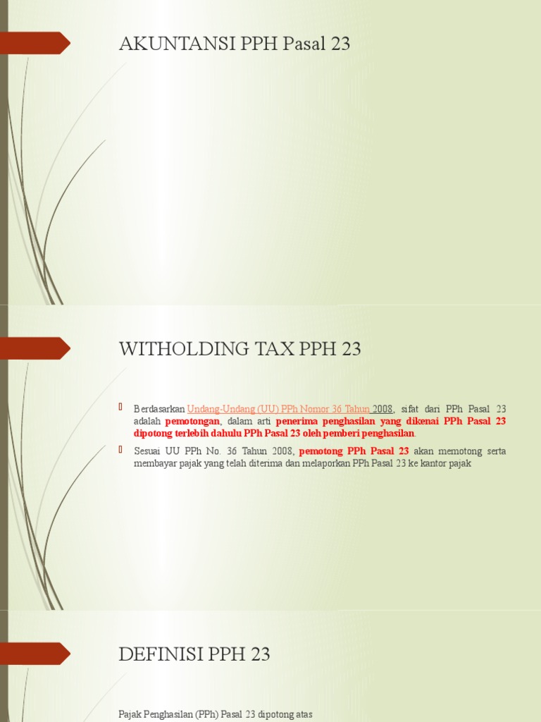 Akuntansi PPH Pasal 23 | PDF | Pengelolaan Keuangan & Uang