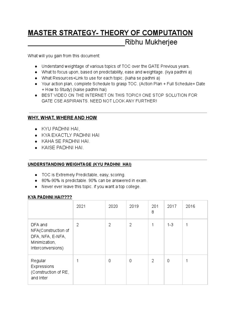 Master Strategy - Theory of Computation | Download Free PDF | Regular Expression | Theory Of ...