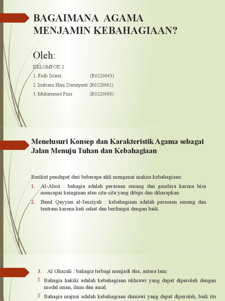 Bagaimana Agama Menjamin Kebahagiaan | PDF | Pengembangan Diri