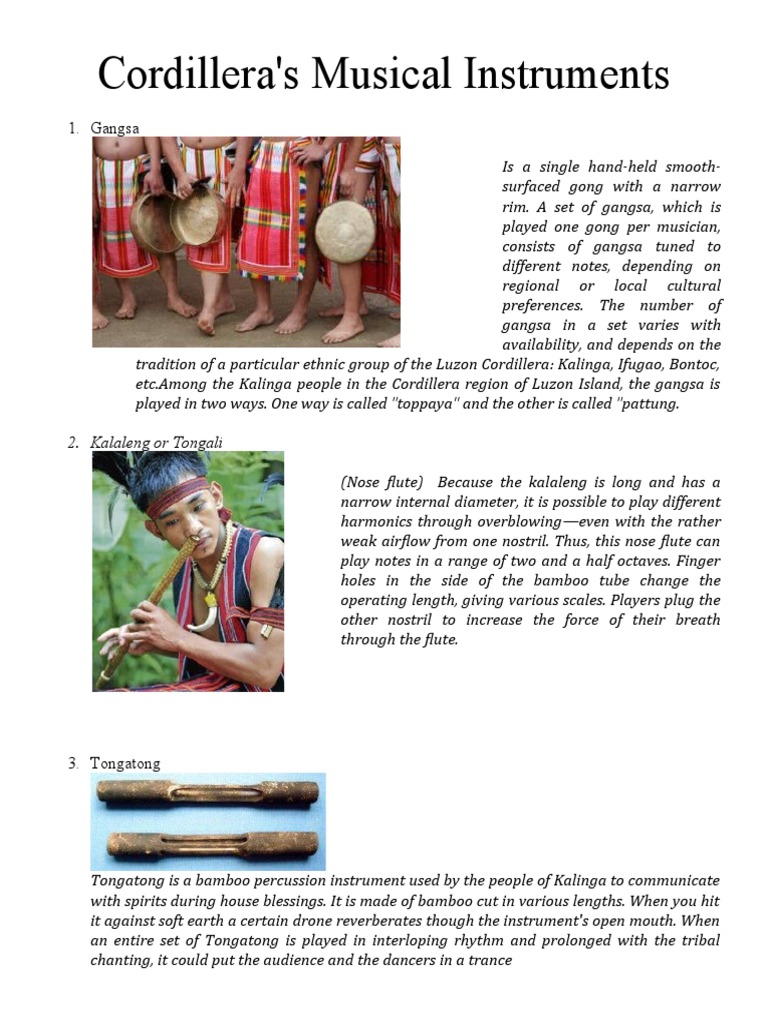 Cordillera's Musical Instruments: 1. Gangsa | PDF | Musical Instruments ...