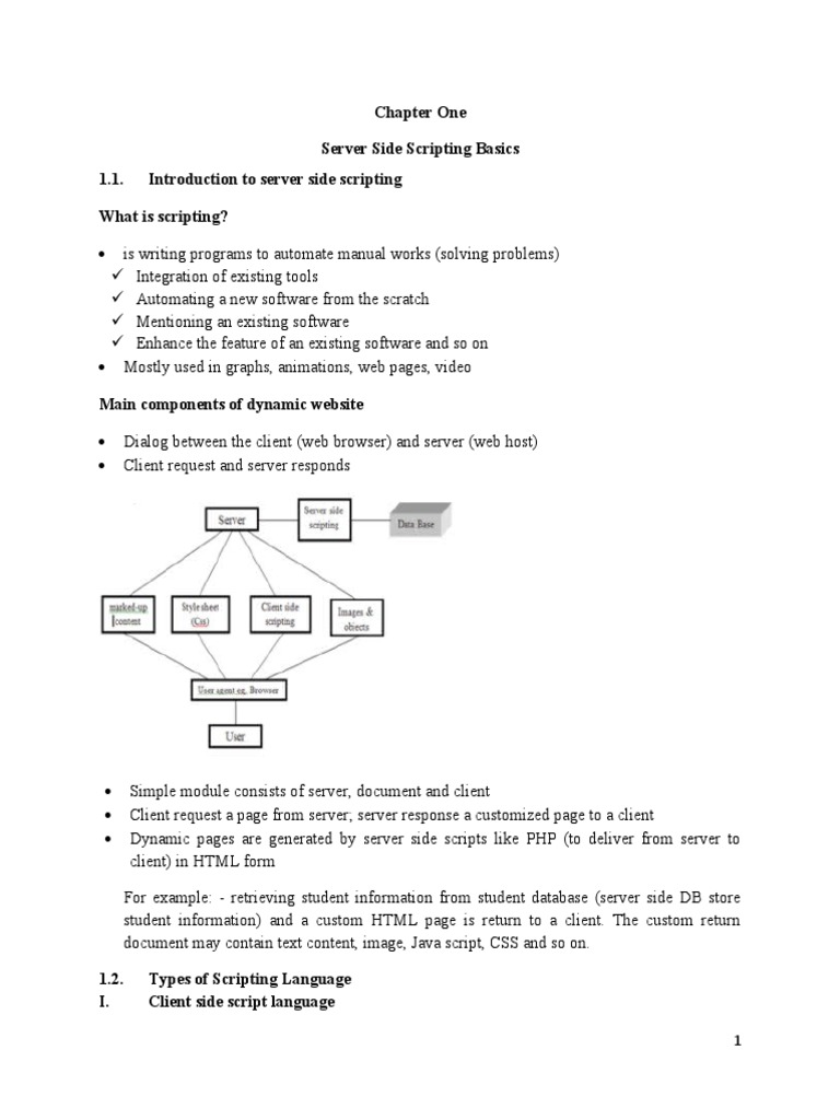 Chapter 1 - Server Side Scripting | PDF | Web Server | Internet & Web