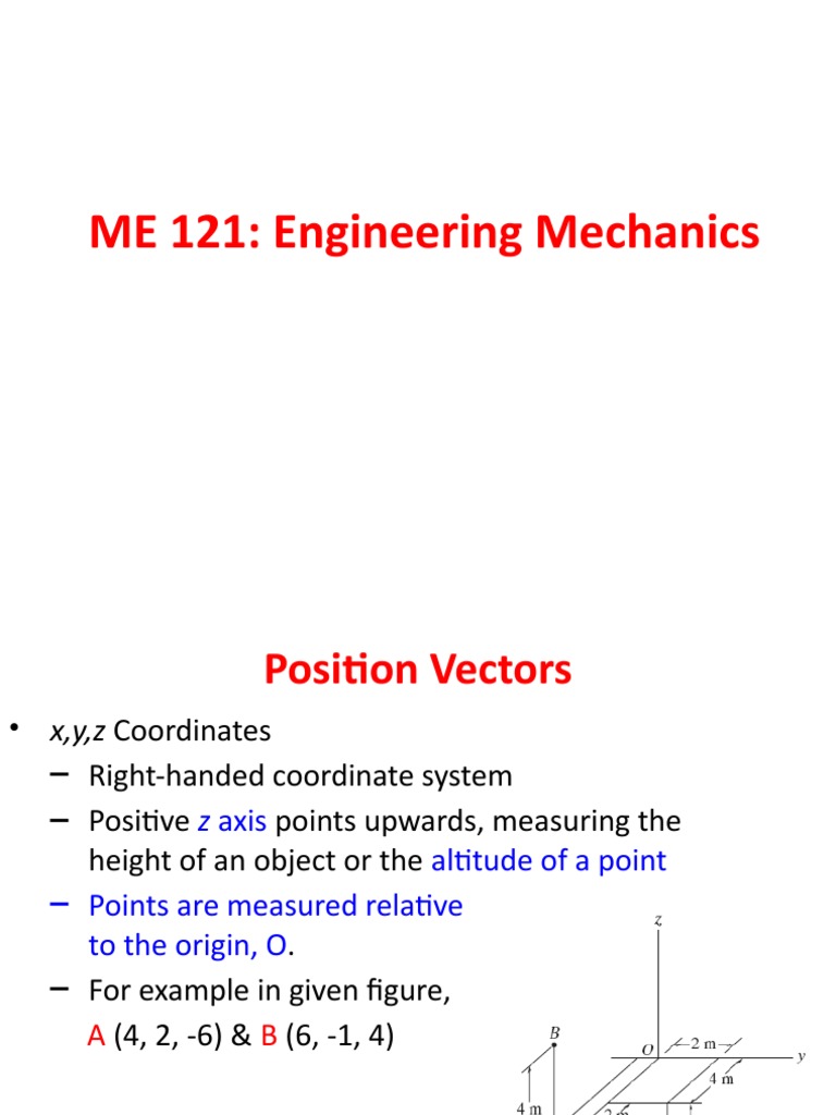 ME 121: Engineering Mechanics | PDF | Euclidean Vector | Angle