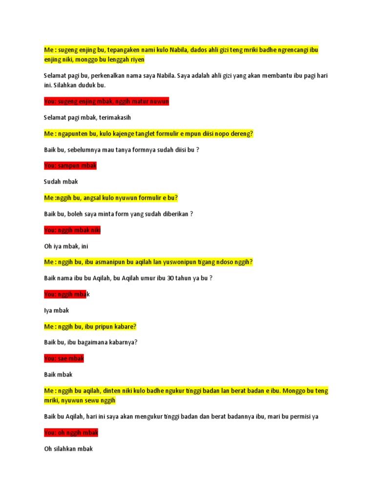 Dialog Bahasa Jawa | PDF