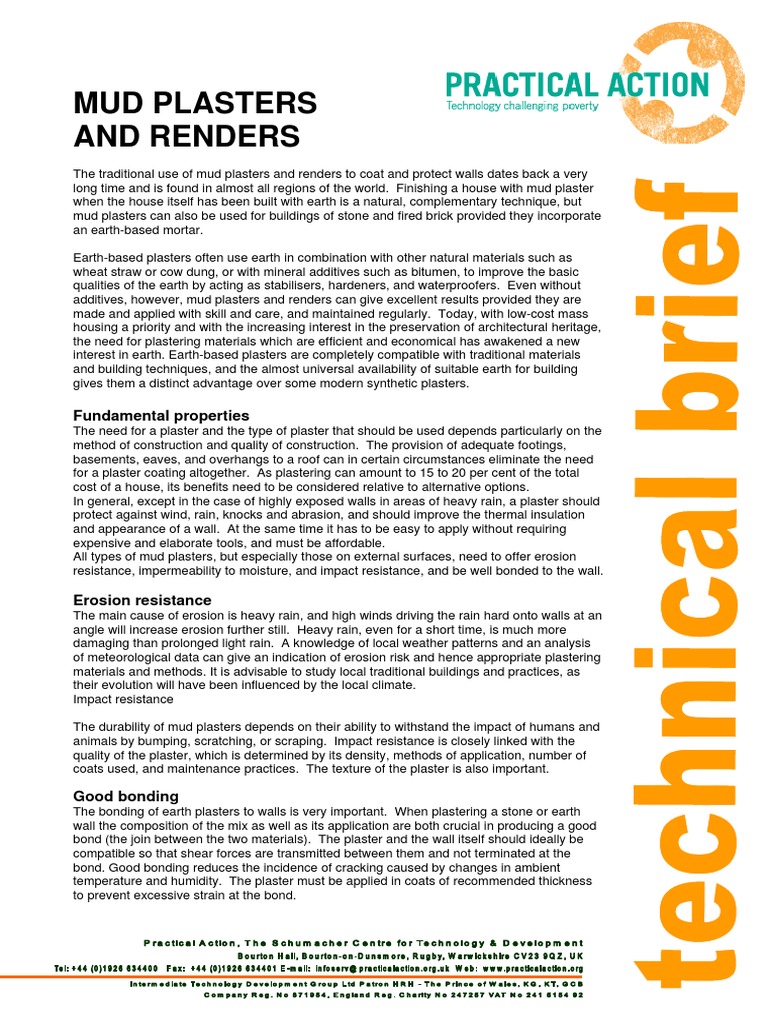 Fundamentals of Traditional Mud Plasters and Renders: Composition ...