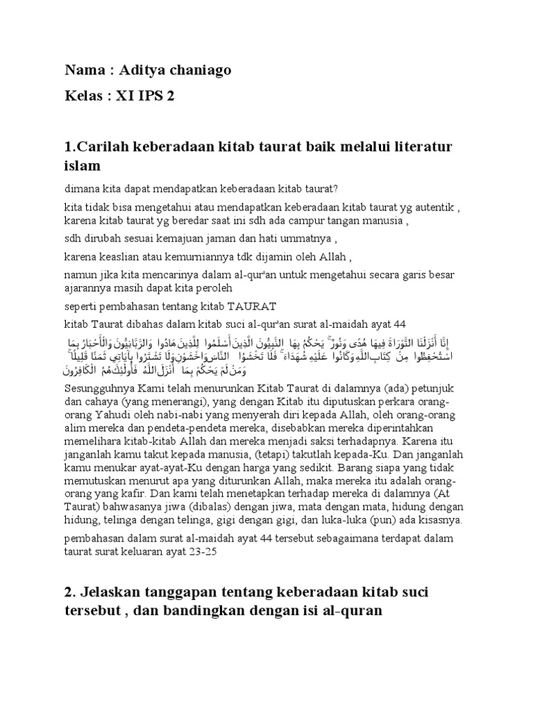 Keberadaan Kitab Taurat | PDF