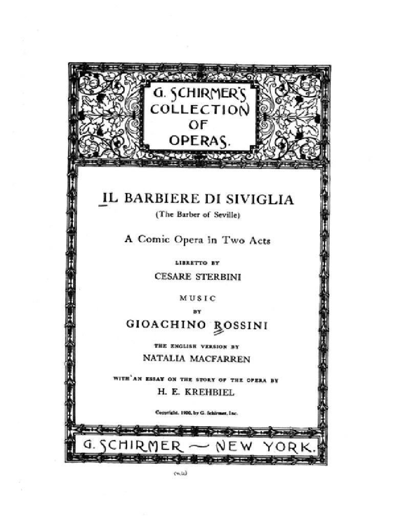 Rossini Barbiere Di Siviglia | PDF